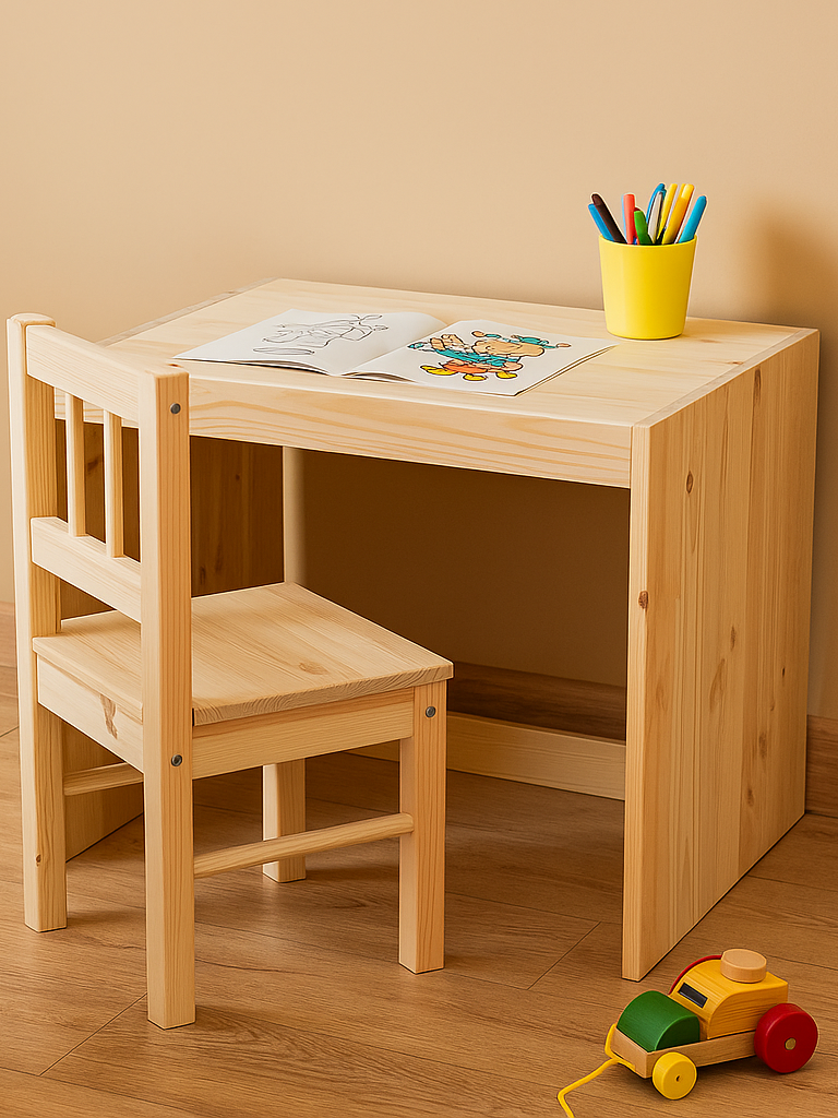 Стол детский Труфаст, массив сосны, бежевый, ширина 63 см, для детей ростом от 86 см
