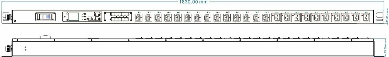 Блок распределения питания Powercom PDU-32AVMS24-14C3-10C9-1P