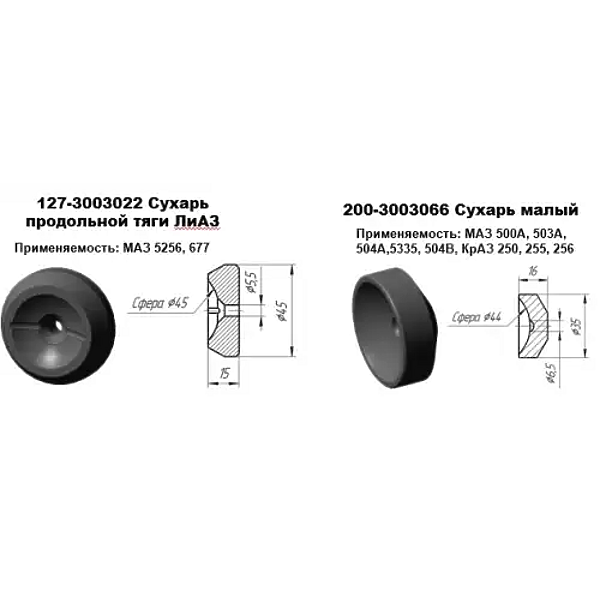 Бааз 4370-3003067 сухарь пальца, нижний н=7\ маз