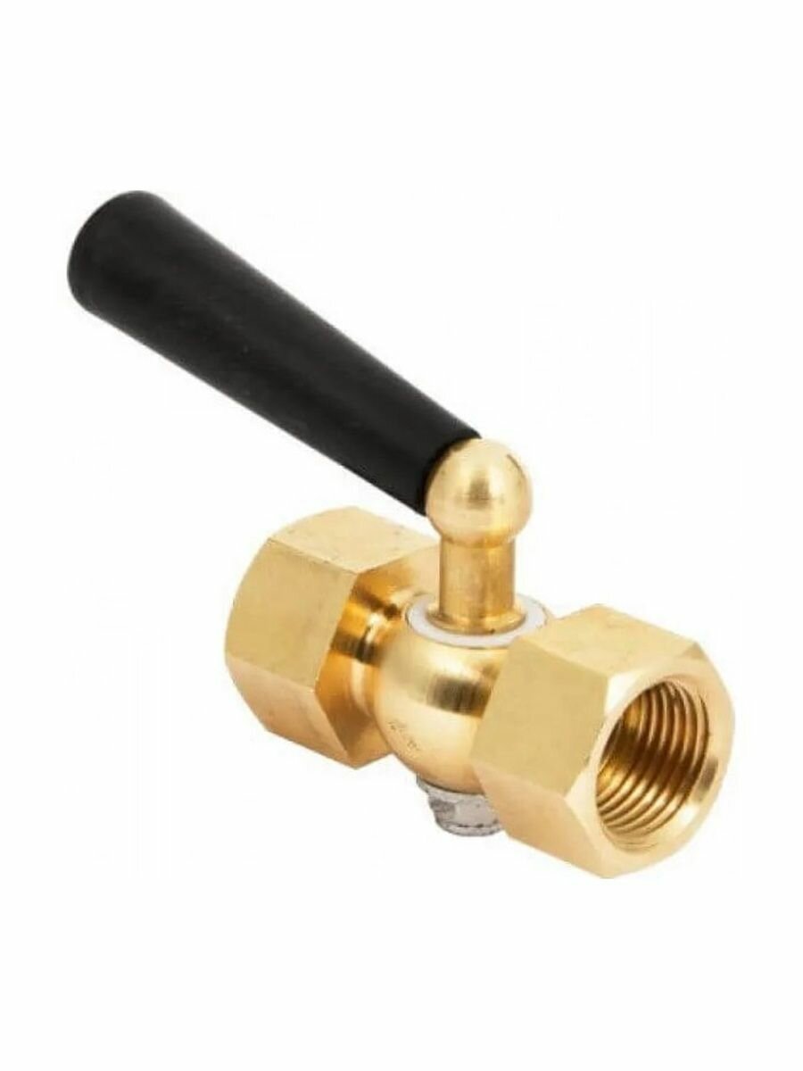 Кран трехходовой для манометра 1/2ВР-1/2ВР - росма с фторопластовой прокладкой и натяжной гайкой