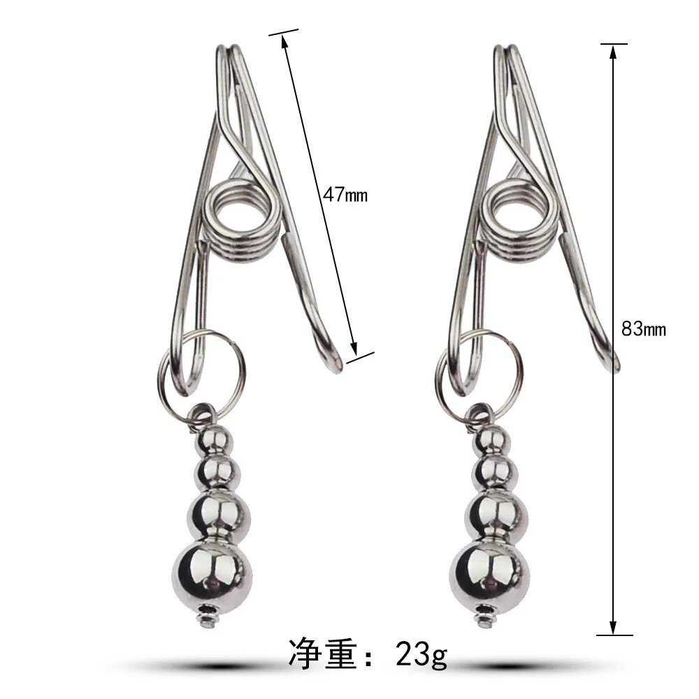 Зажим для сосков BDSM, сталь, Цвет: 2, 83mm, 23g