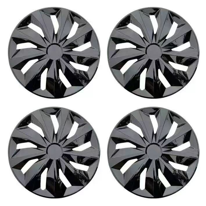 Колпаки на колеса 15 дюймов, 4 шт, черные, универсальные, на стальной диск