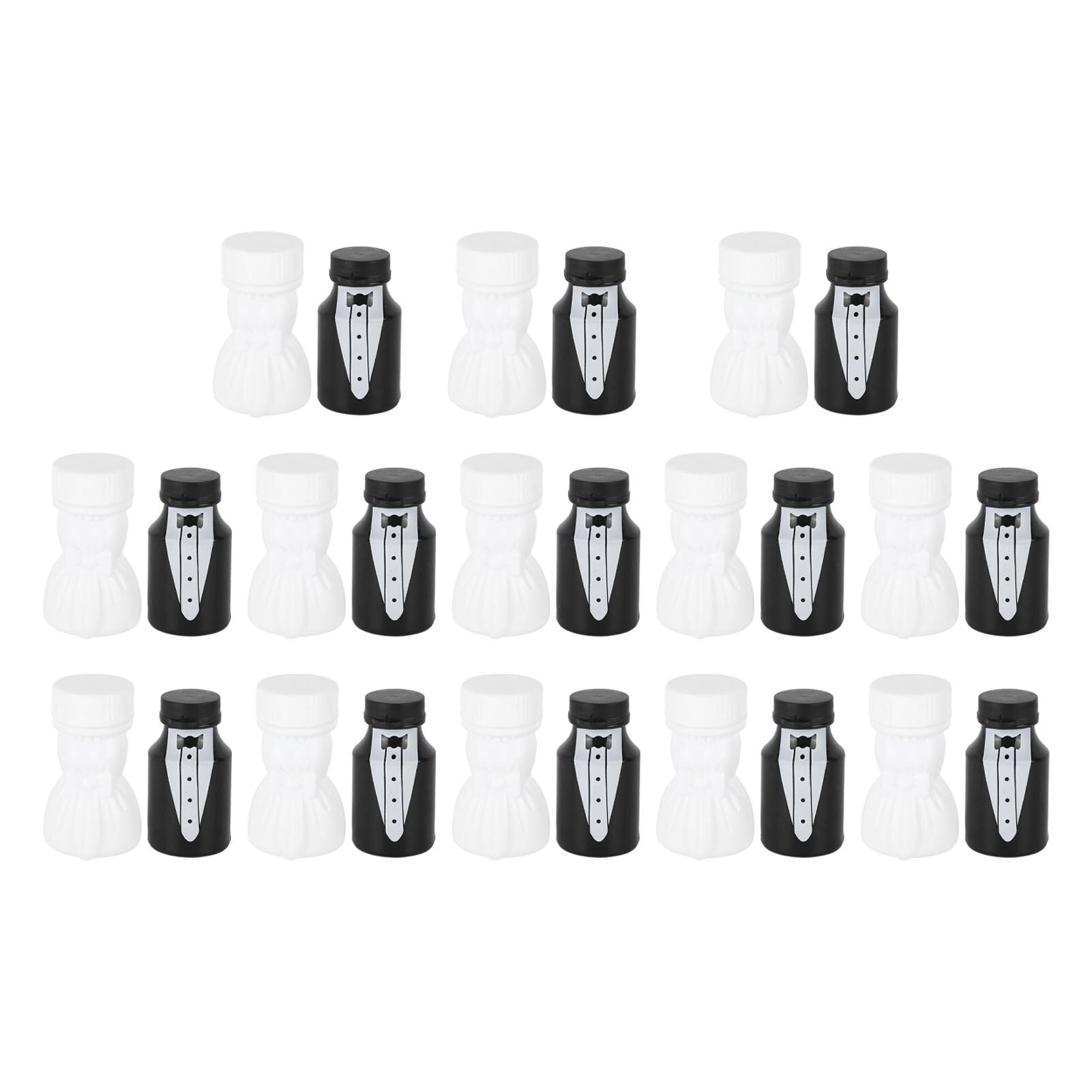 26 шт. свадебные пузырьковые бутылки в форме жениха и невесты, мини-бутылка для вечеринки с пузырьками для юбилея, помолвки, свадебного торжества, черный и белый