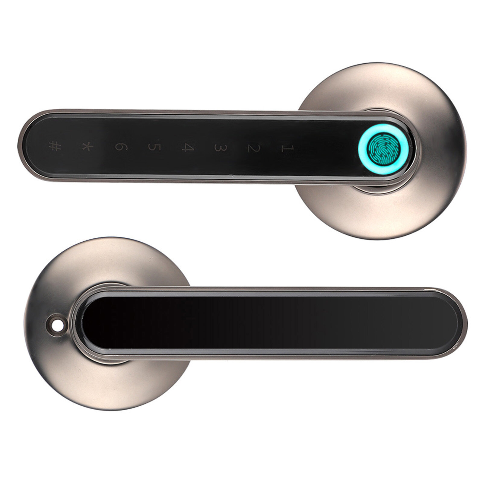 Умная Bluetooth дверная ручка с биометрическим отпечатком пальца и паролем, ключевой доступ через приложение, черная