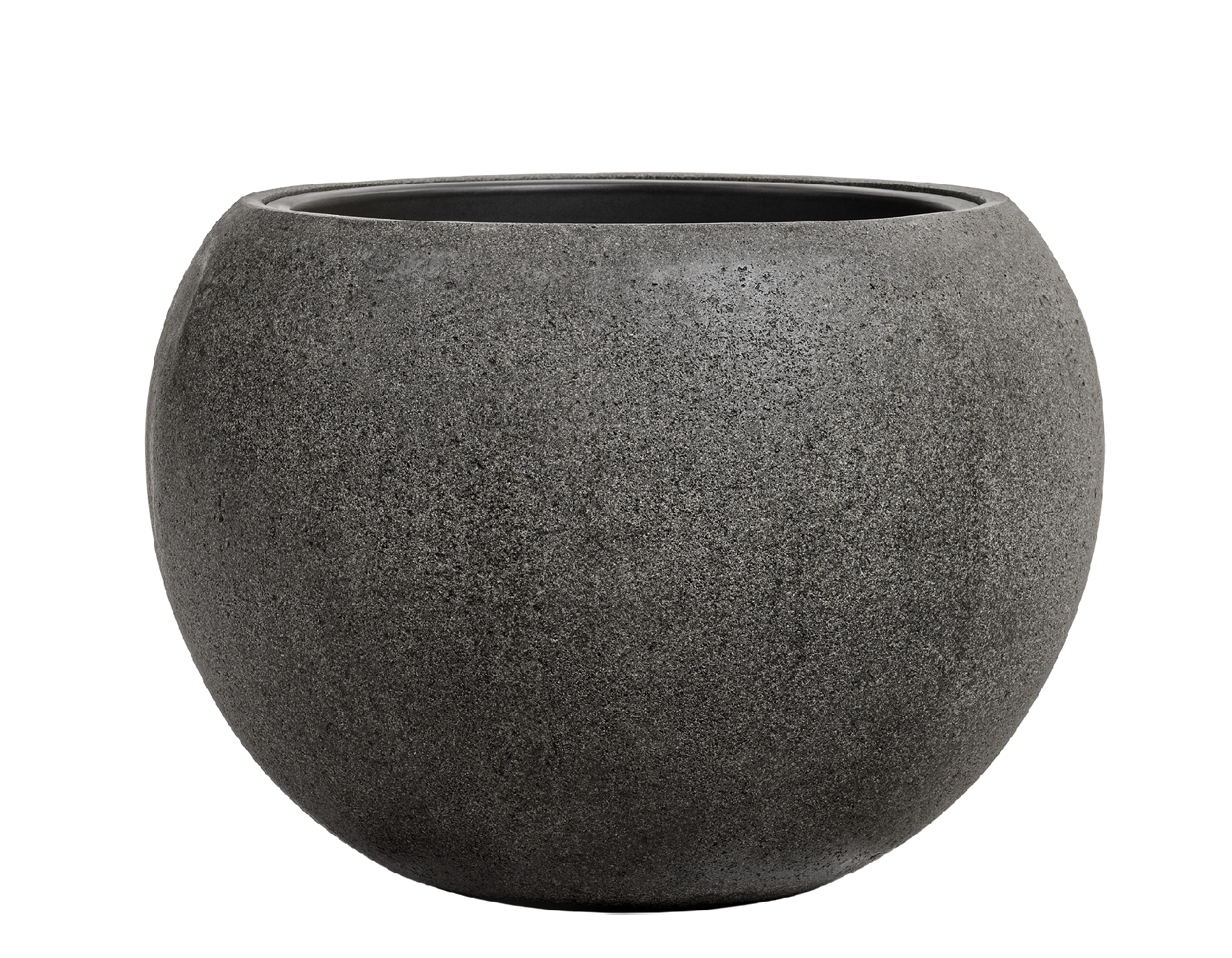 41.3319-01-025-GR-60 Кашпо TREEZ Effectory Stone Большая полусфера Тёмно-серый камень д-60 см, в-43 см