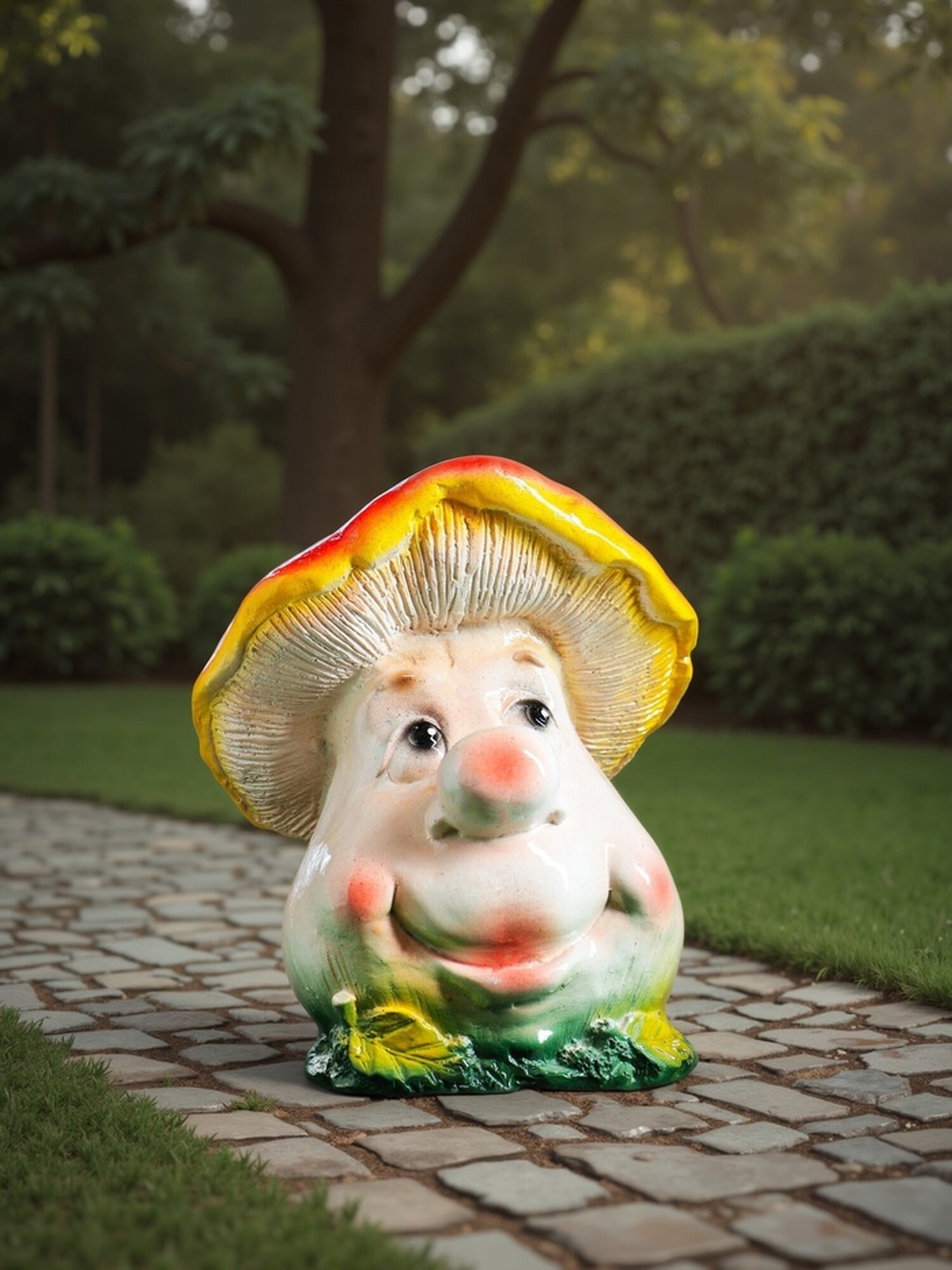 Садовая фигура Хорошие сувениры «Гриб с лицом», гипс, 21×17×17 см