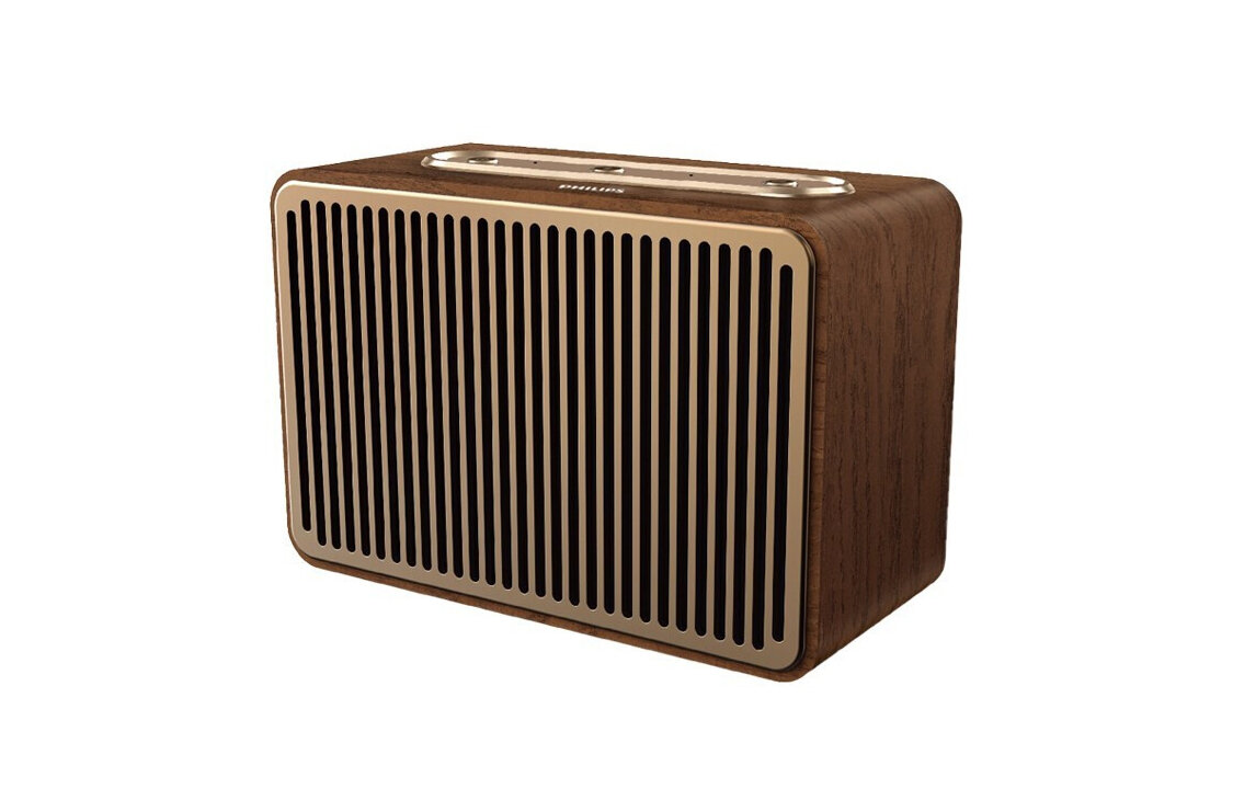 Умная колонка PHILIPS Vintage Home High-Power Radio Hu Tao, отделка под дерево, коричневая