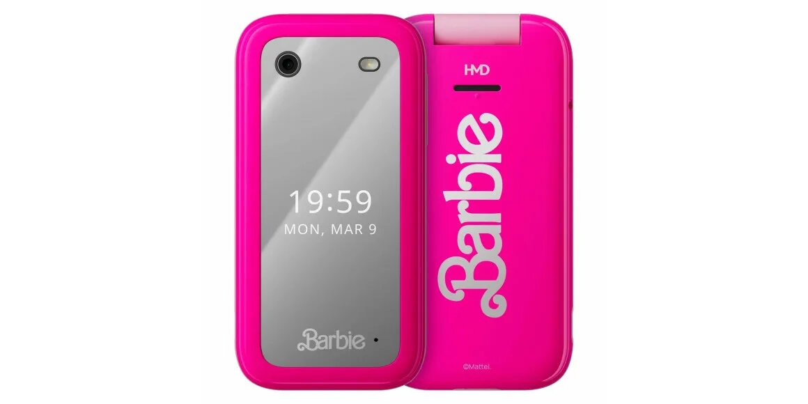 Телефон кнопочный 2660 Flip, раскладушка, 2 экрана, Bluetooth, IP54, розовый (Barbie)