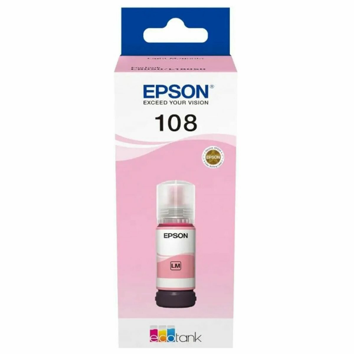 Чернила Epson 108 C13T09C64A для СНПЧ Epson L8050, L8100, L18050, светло-пурпурные