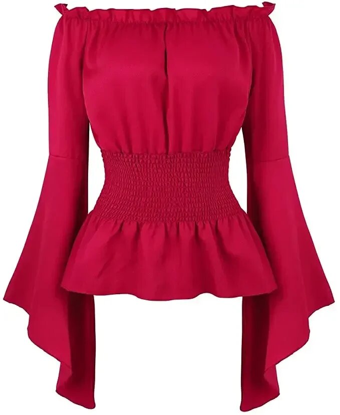 Пиратская блузка Hengzhifeng S, H-6530-Wine Red