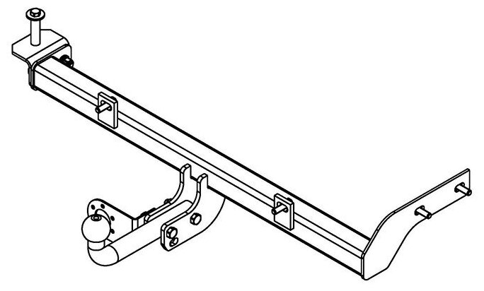 Фаркоп AvtoS для ВАЗ LADA KALINA 2 (2013-03.2016), KALINA 2 CROSS (04.2016-) с универсальной электрикой и сертификатом в комплекте, арт.(VAZ-69+electr)