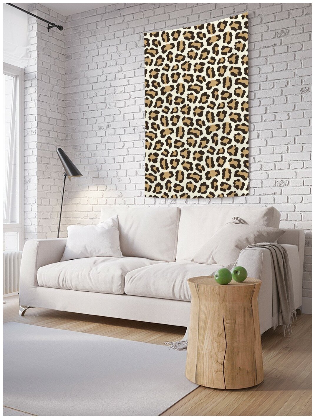 Фотопанно на стену тканевый вертикальный постер "Шкура леопарда", 100х150 см, JoyArty