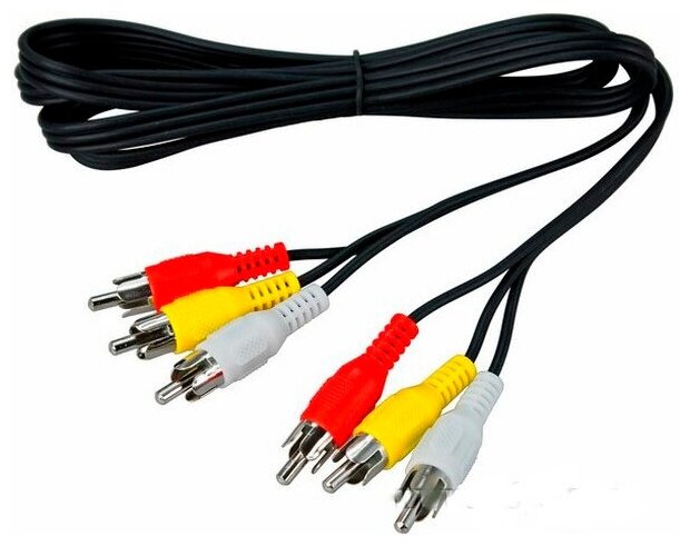 Аудио-видео шнур Rexant, 3 штекера RCA - 3 штекера RCA, 1.5 м {17-0202}