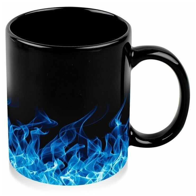 Кружка Oasis "Газ", с термодатчиком и рисунком, керамика, цвет черный