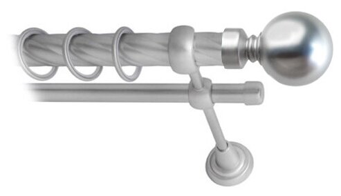 Карниз металлический Стамбул, 2-рядный, витой, D-25/16 мм, цвет Сатин, 3 м.