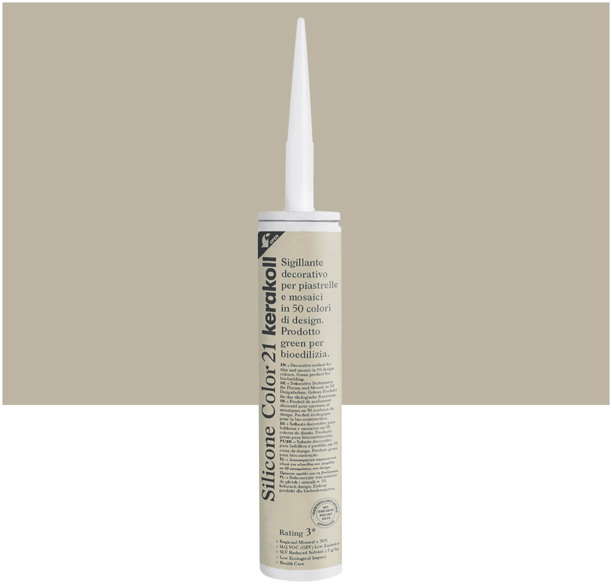 Декоративный клей-герметик Kerakoll Silicone Color №21 Желтовато-Белый 310 мл