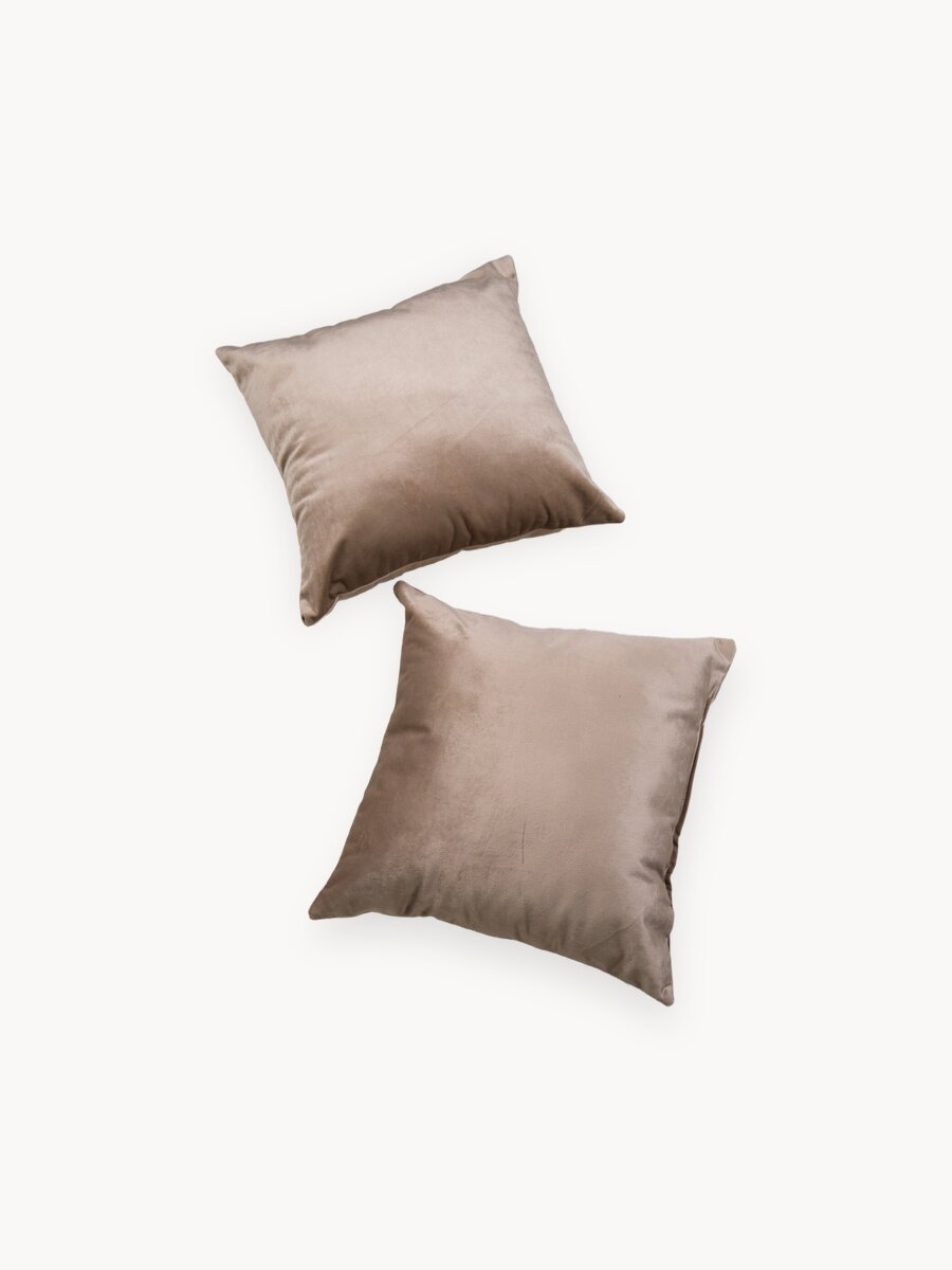 Комплект подушек 40х40 бархат бежевый, 2 шт