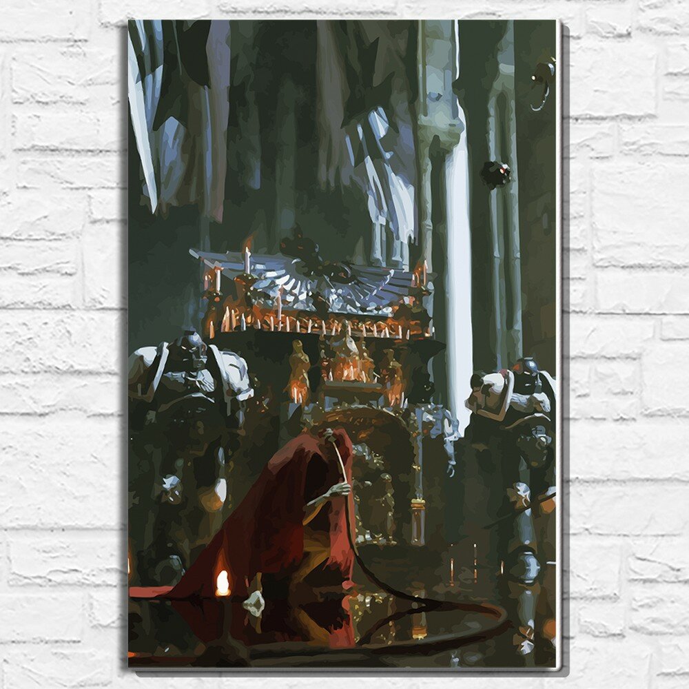 Картина по номерам на холсте игра Warhammer 40000 (вархаммер, хорус, император, примарх) - 14544 60х40