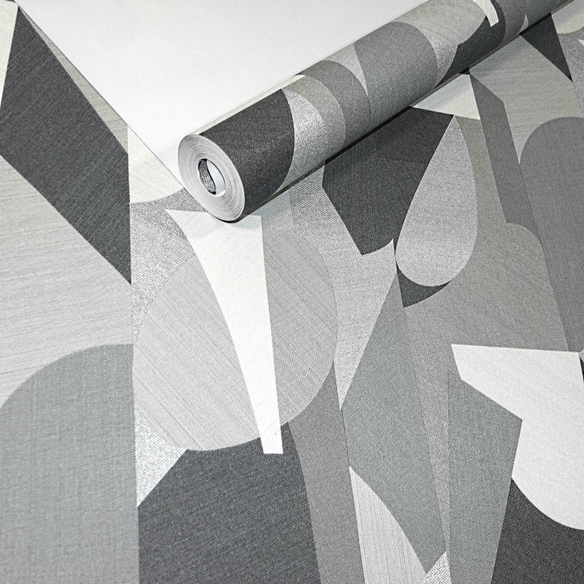 DU&KA Обои Винил на флизелине 28300-5 ширина 1,06 м, длина 10,05 м, турецкие, геометрия, черный, серый