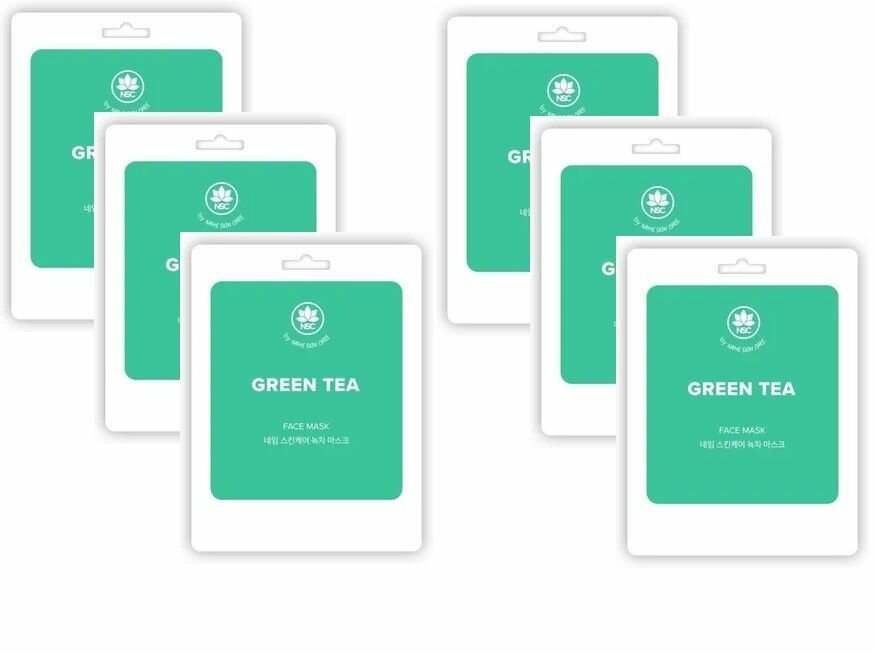 NAME SKIN CARE Маска для лица тканевая Зеленый чай, 22 г, 6 штук