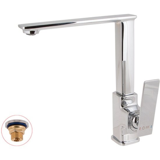 Смеситель для кухни AV Engineering (Lt) D35 AVHMJ4-A155 (Поворотный излив, длина 19,5см, высота 25 см) (AVHMJ4-A155-705)