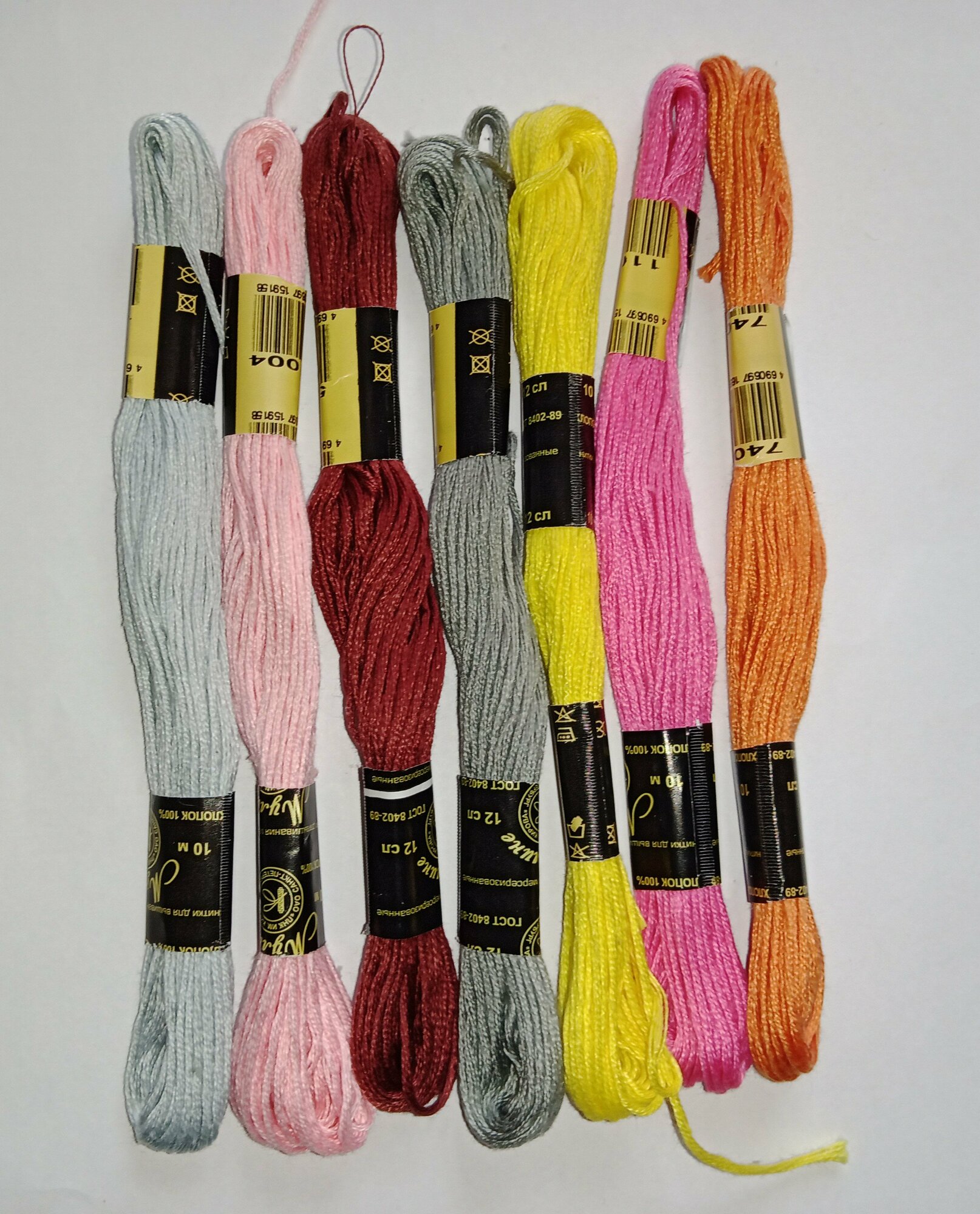 Мулине, 100% хлопок, 10 м, 7 шт.