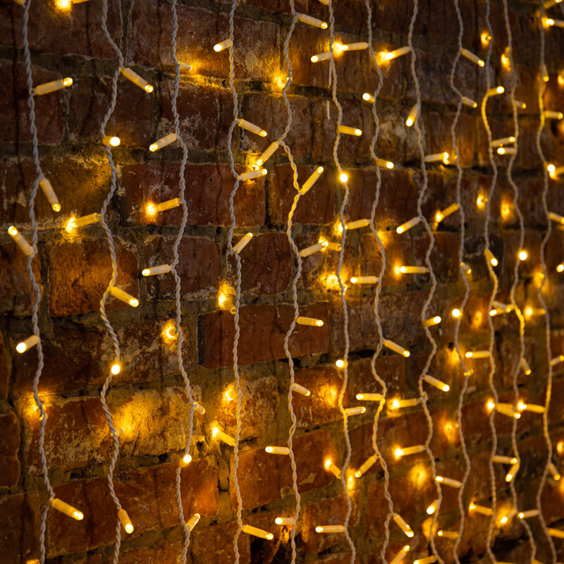 Лампы светодиодные Neon-Night Гирлянда светодиодная Занавес 2х1,5м 300 LED теплый белый белый ПВХ IP65 постоянное свечение 230В нужен блок 303-500-1 NEON-NIGHT