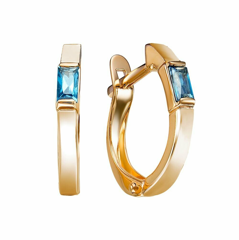 Серьги, красное золото, 585 проба, Лондон топаз