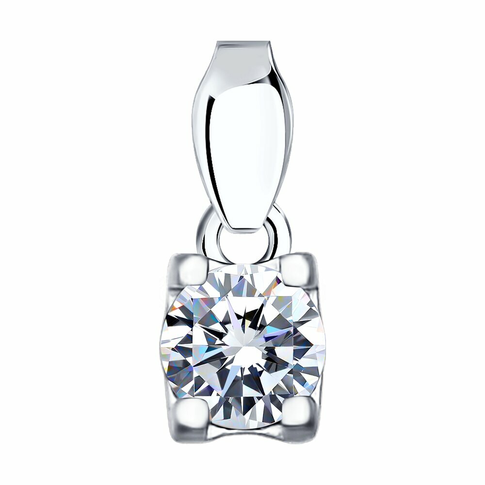 Подвеска, серебро, 925 проба, родирование, фианит