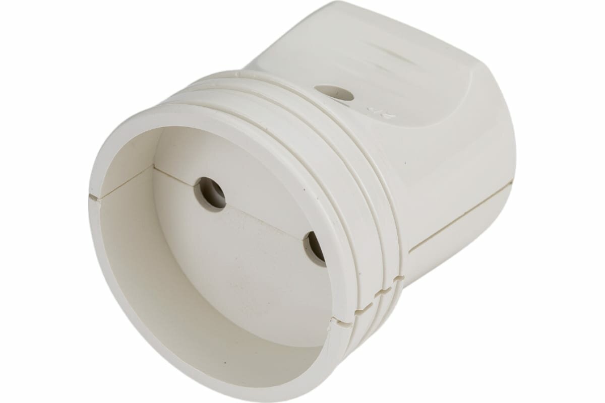 TDM Кабельная розетка 2П б/з белая 10А 250B серии "Народная" SQ1806-0409