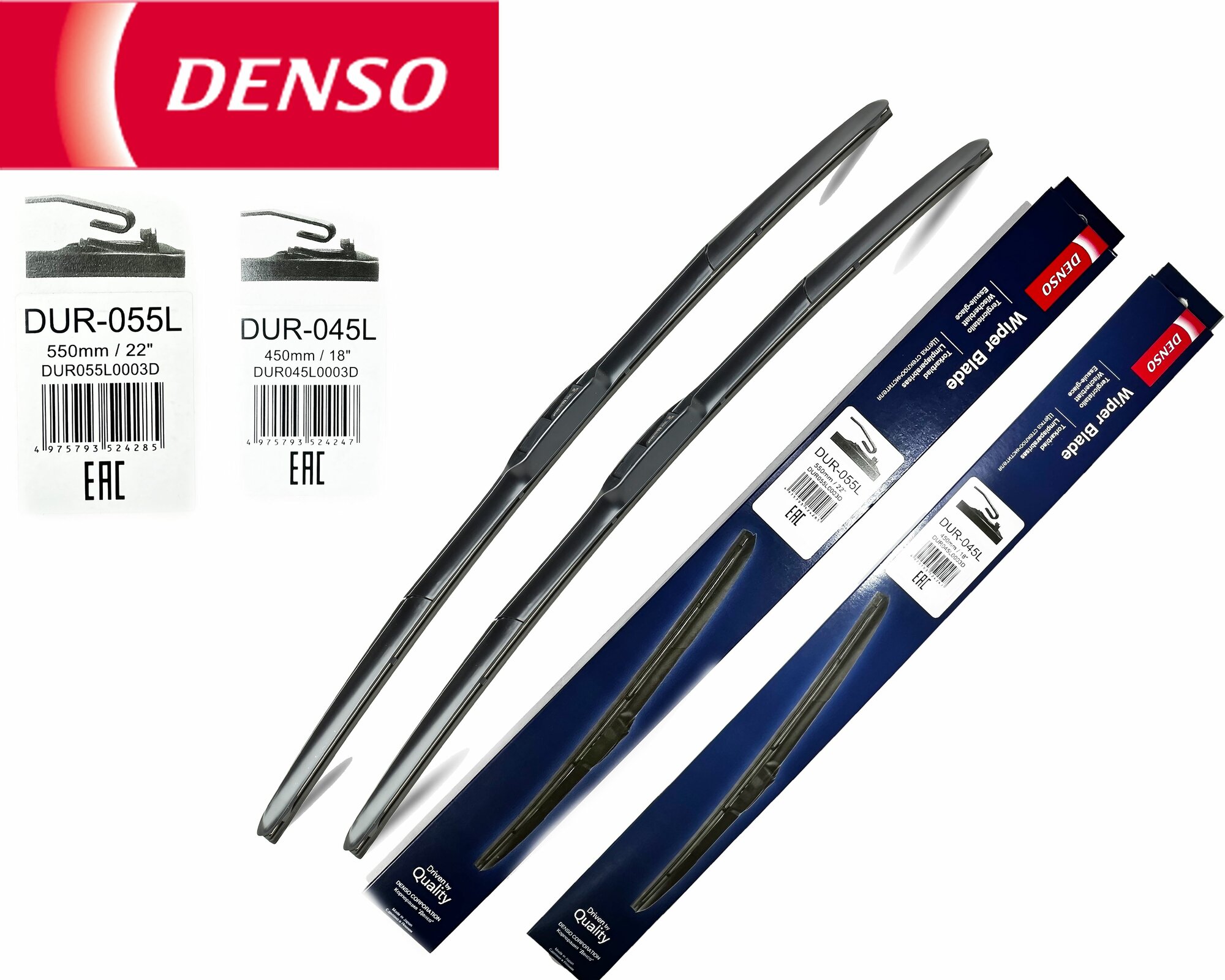 Dur-055L+Du-045L Комплект гибридных стеклоочистителей Denso 550мм+450мм, 2шт Chery Tiggo 7 pro max