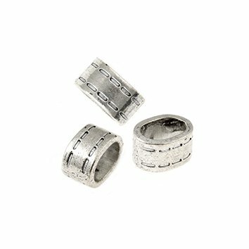 Бусины металлические TESОRO TS-4808 цв. античное серебро уп.2шт 8х15 мм