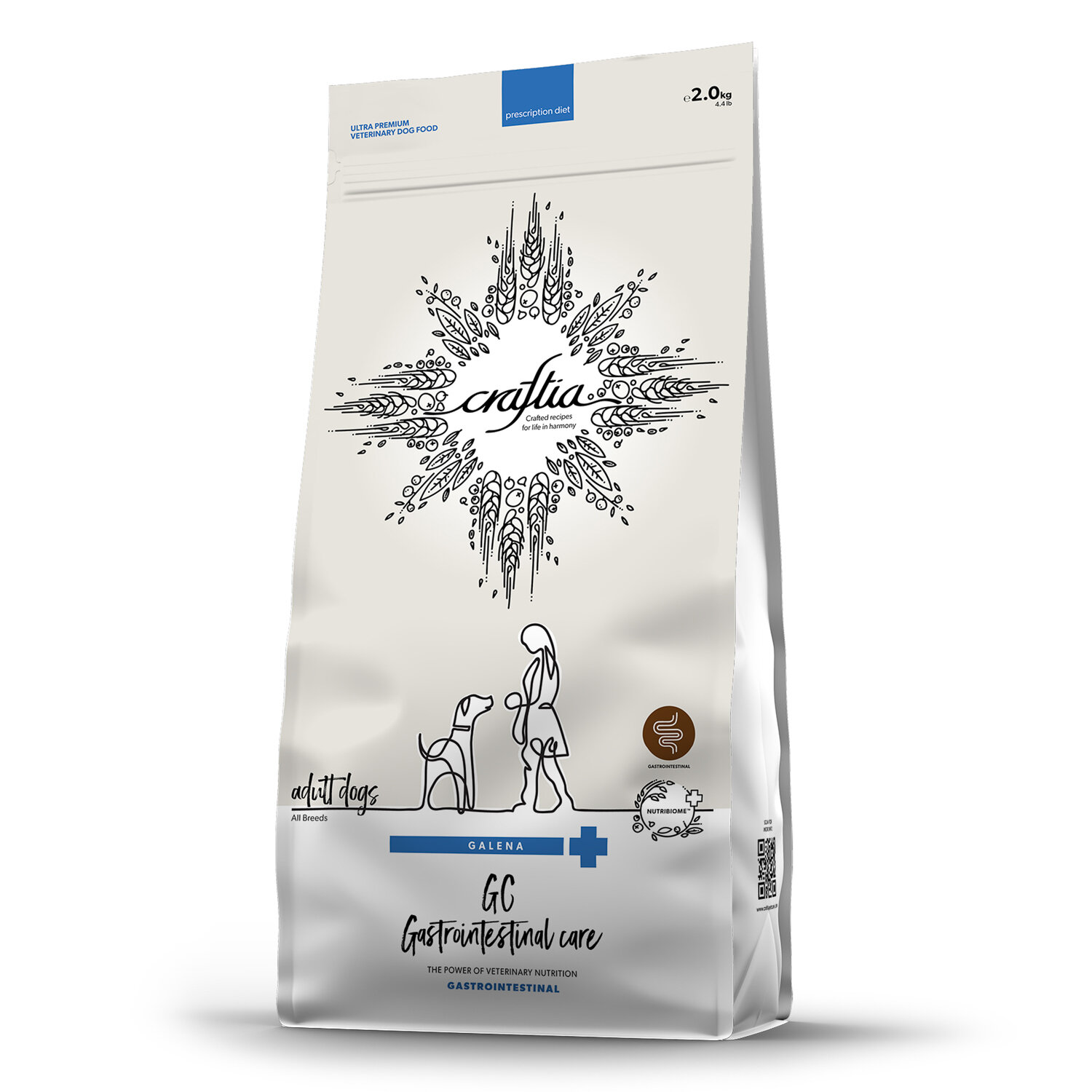 CRAFTIA GALENA DOG GASTROINTESTINAL сухой корм для собак при заболеваниях ЖКТ 2 кг