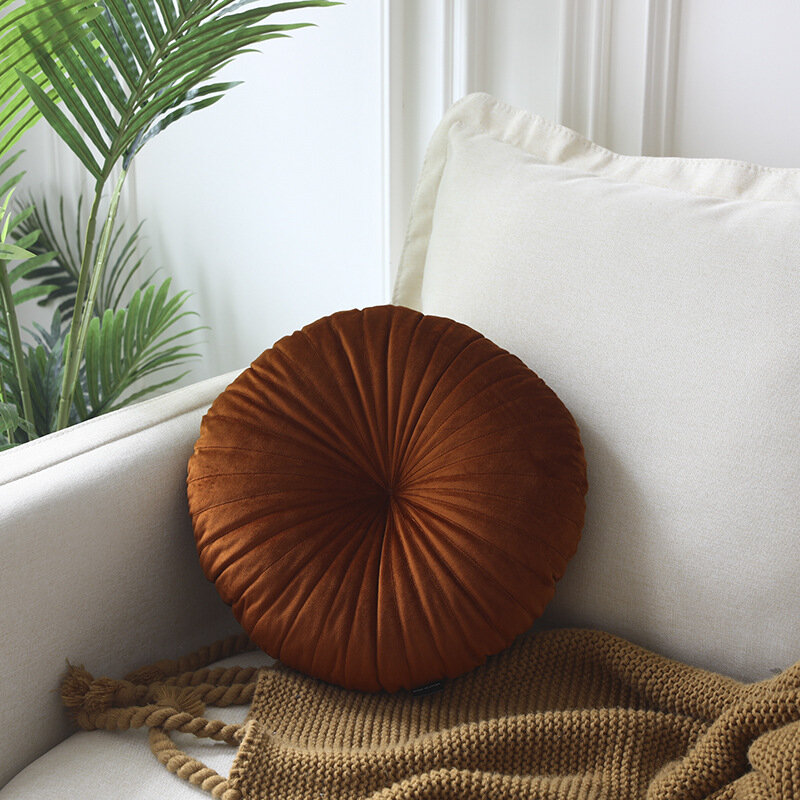 Подушка Nordic ins, круглая, бархатная, стеганая, 40 см