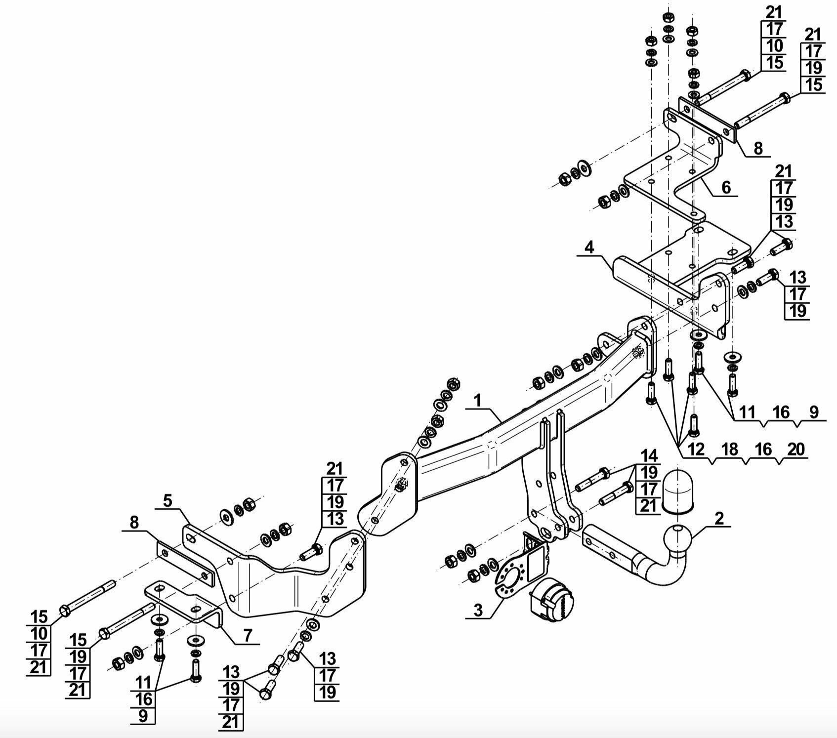 Фаркоп на Kia Sorento 2015-2020 (паспорт и сертификат в комплекте)(без электрики) Steinhof. K-039