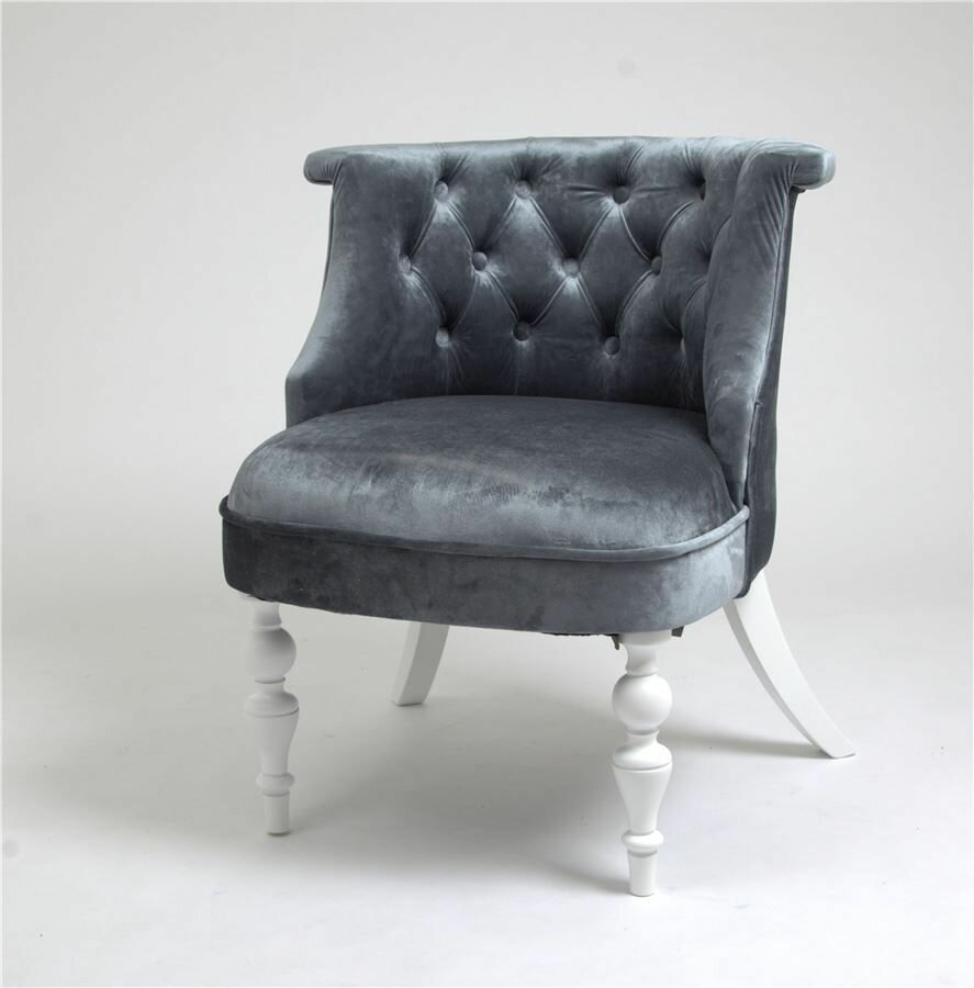 Кресло деревянное Бархат Red Black серый, ткань, дерево, мягкое сиденье, без подлокотников