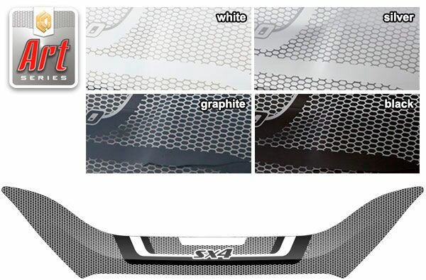 Дефлектор капота Suzuki SX4 JYA, JYB, YA22S, YB22S 2016-н. в. Серия "Art" черная exclusive