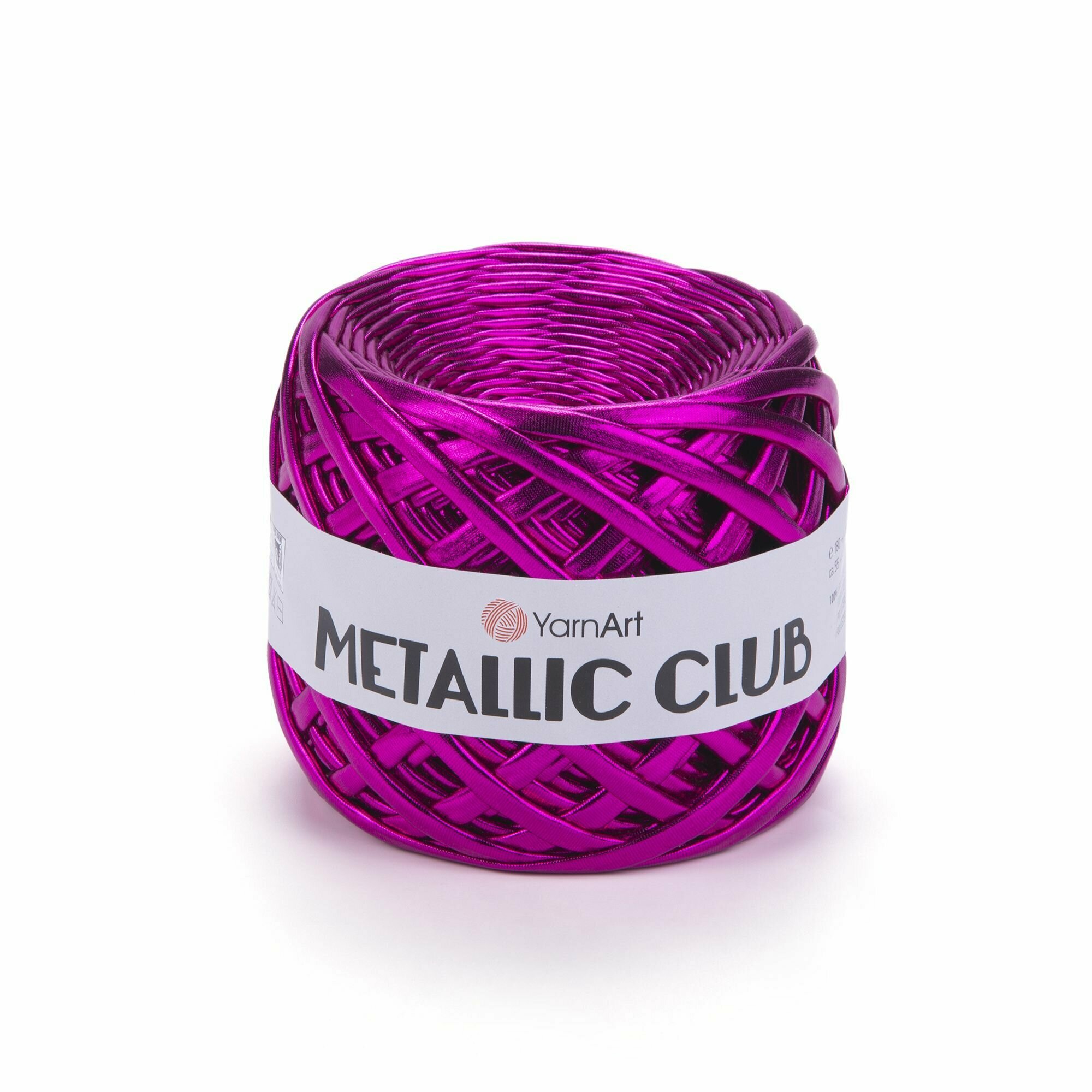 Пряжа трикотажная Металлик клаб клуб (Metallic club) упаковка 1 моток 180 г. 55 м. 100% полиэстер цвет 8111 фуксия
