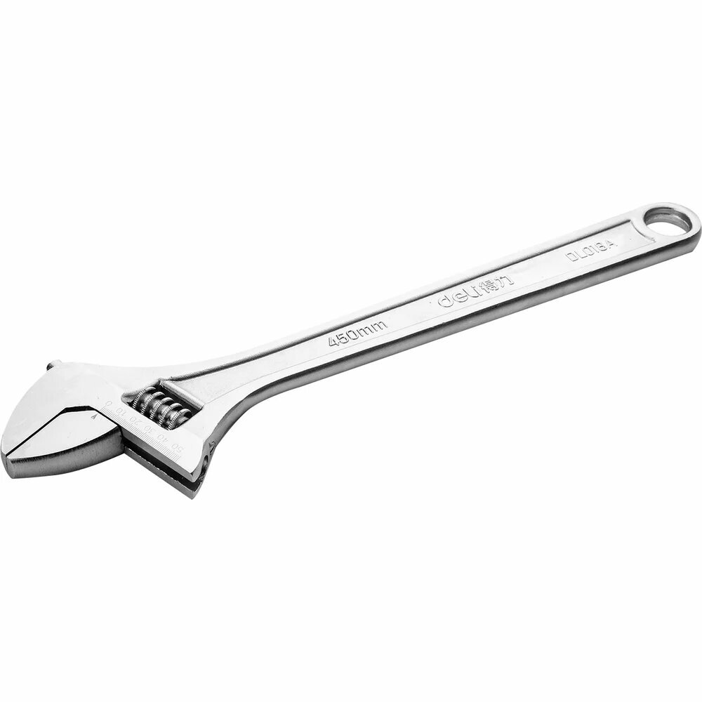 Разводной ключ DELI 450мм DL018A (раскрытие до 55мм, углеродистая сталь) 98312, стальной, 450 мм, 55 мм