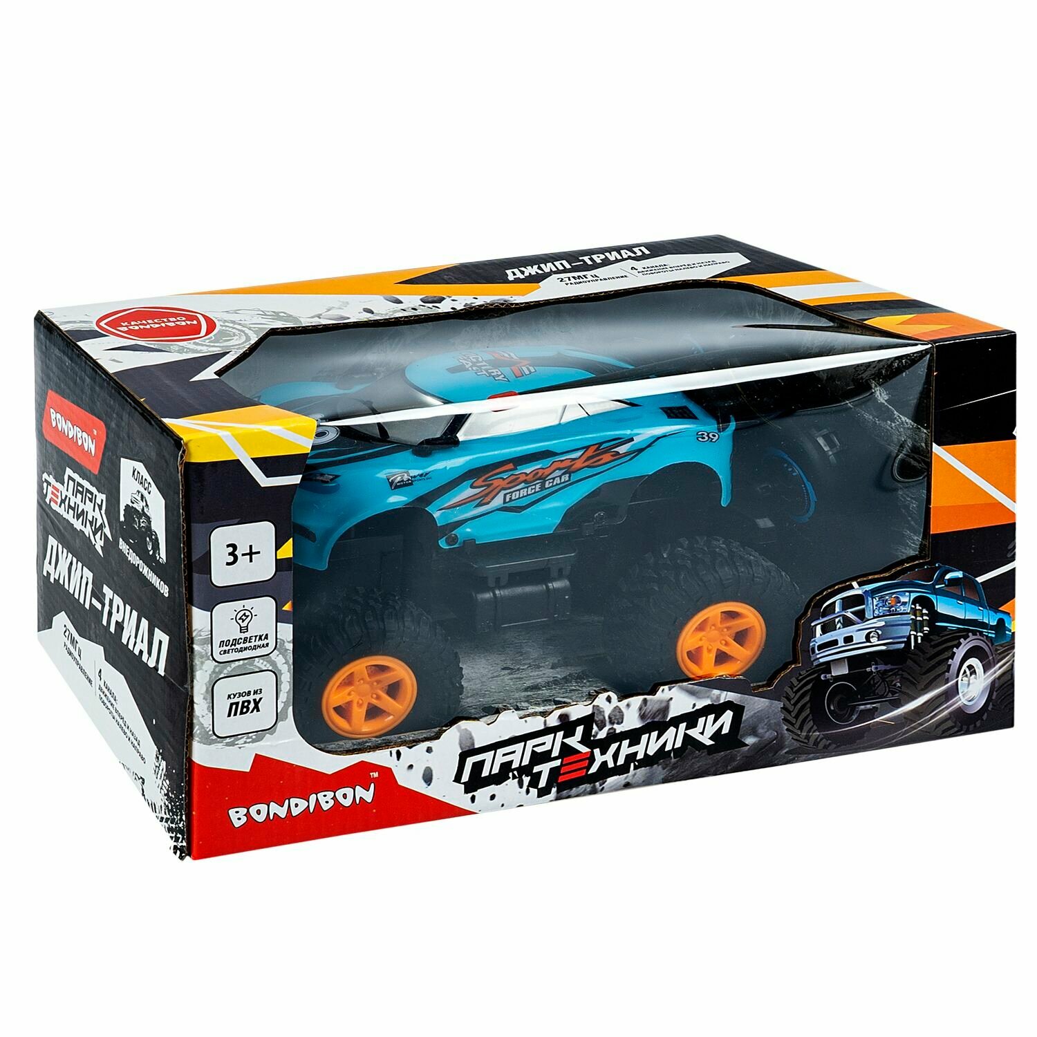 Радиоуправляемая машина "Джип Триал" Bondibon, LED-подсветкой, масштаб 1:18