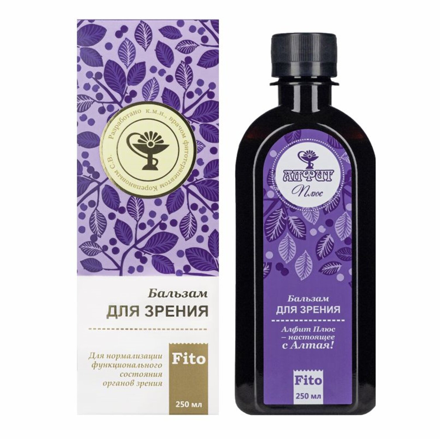 "Для зрения" безалкогольный бальзам от бренда "Алфит Плюс", объем 250 мл