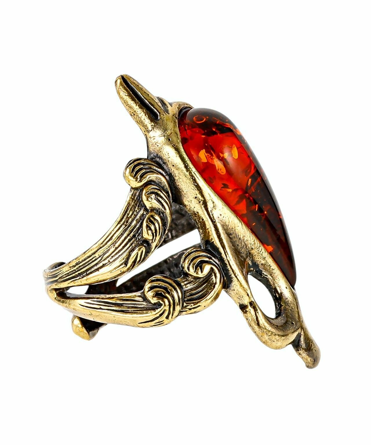 Кольцо, янтарь