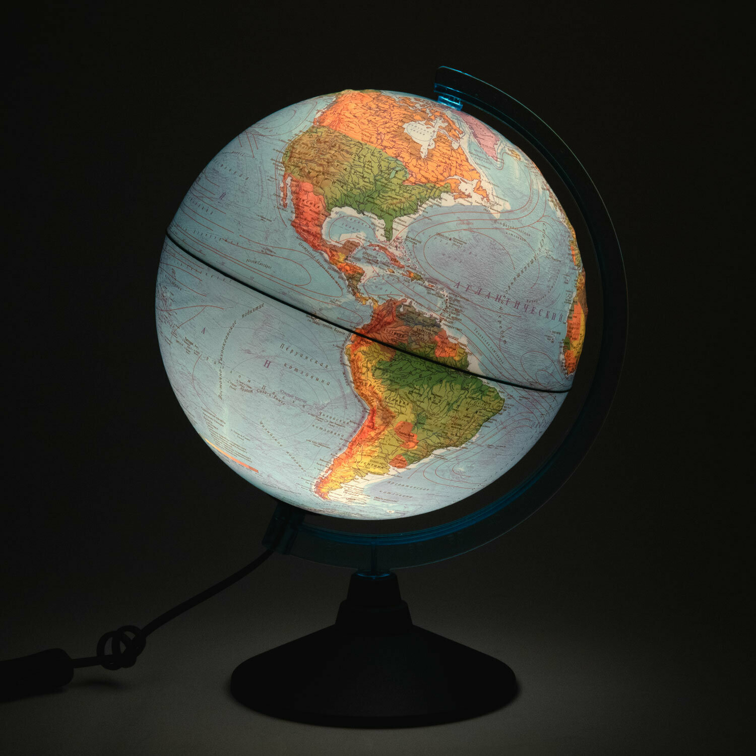 Глобус физический / политический GLOBEN "Классик Евро", 25 см, рельефный, с подсветкой, Ке022500195