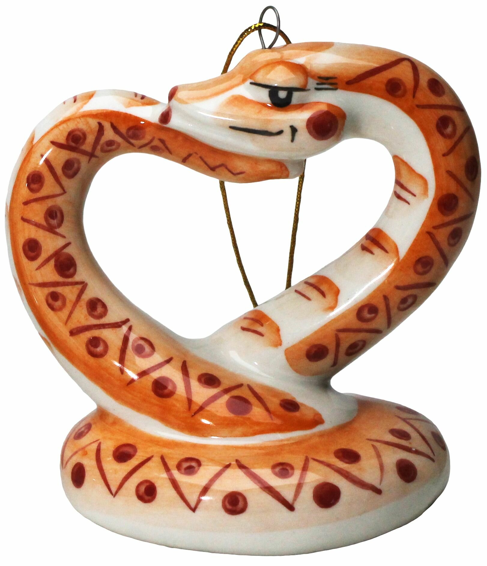 "Змея-любовь девочка" в картонной коробке фарфоровая елочная игрушка украшение цветная коллекция