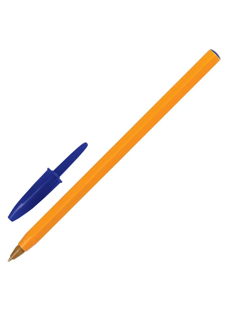 Ручка шариковая BIC "Orange", синяя, корпус оранжевый.