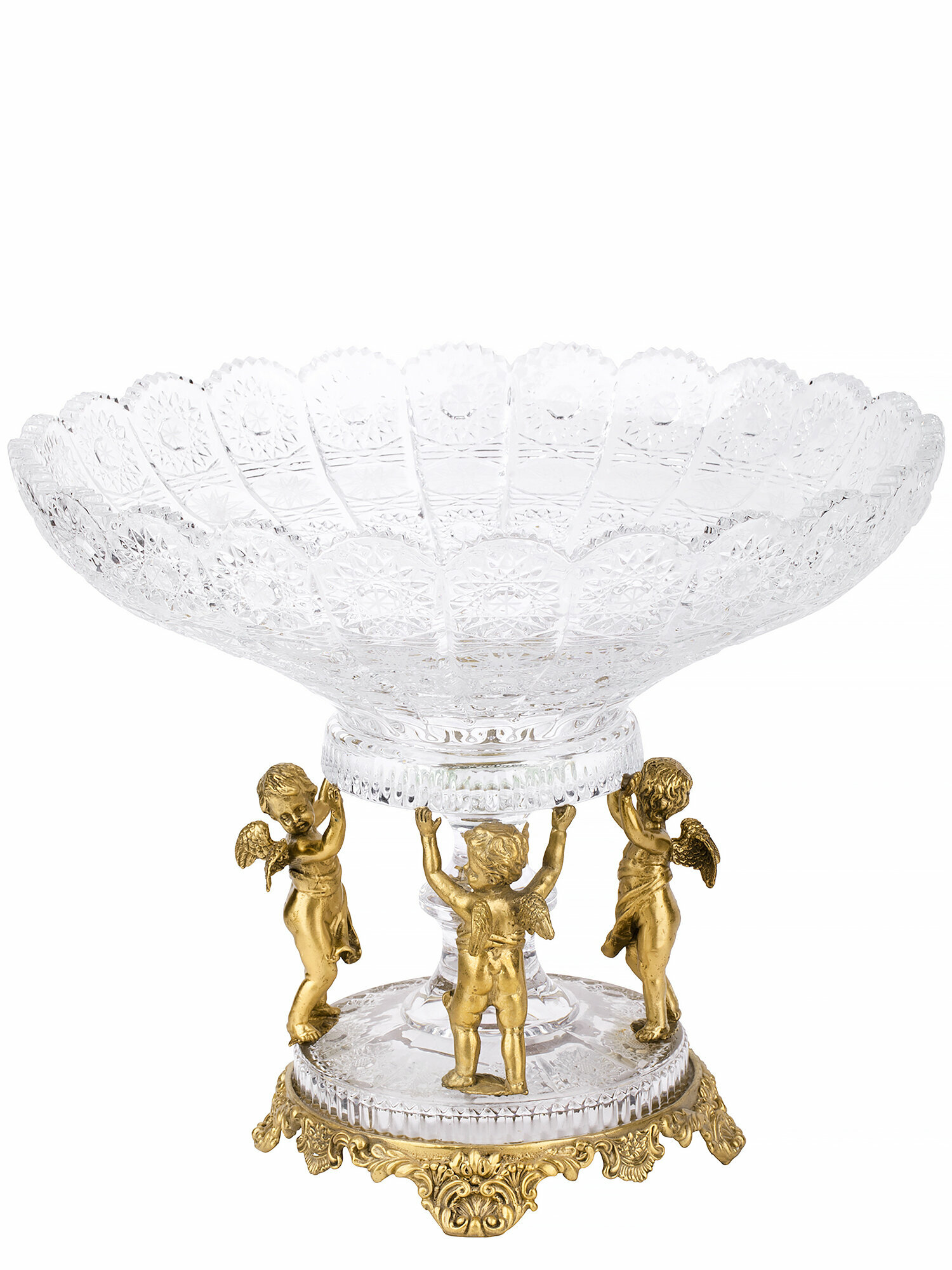 31G2627/HGL363/GLASS Чаша на трех ангелах 35х35х29см, Glasar