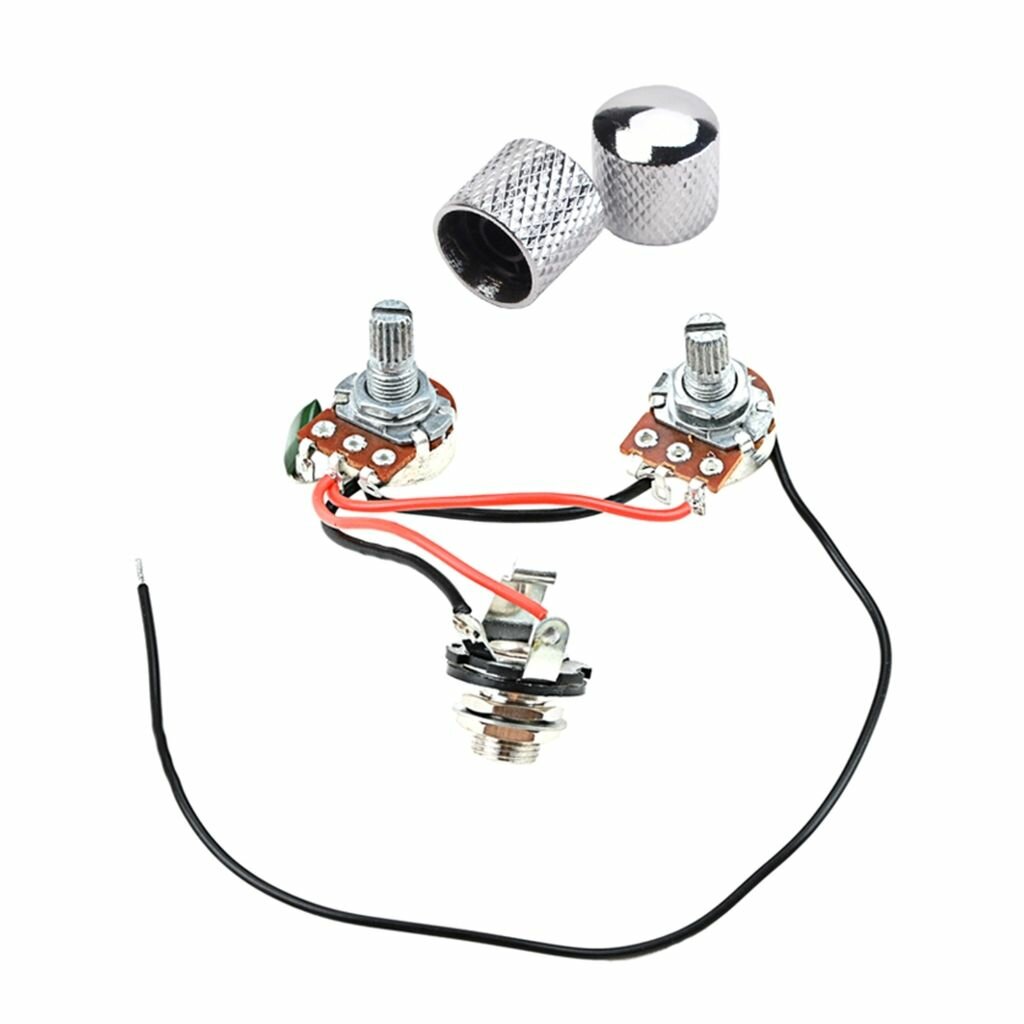 Замена комплекта жгута проводов электрогитары, 1 тон громкости, 2 ручки, 3-позиционный тумблер, горшки 500K и разъем для