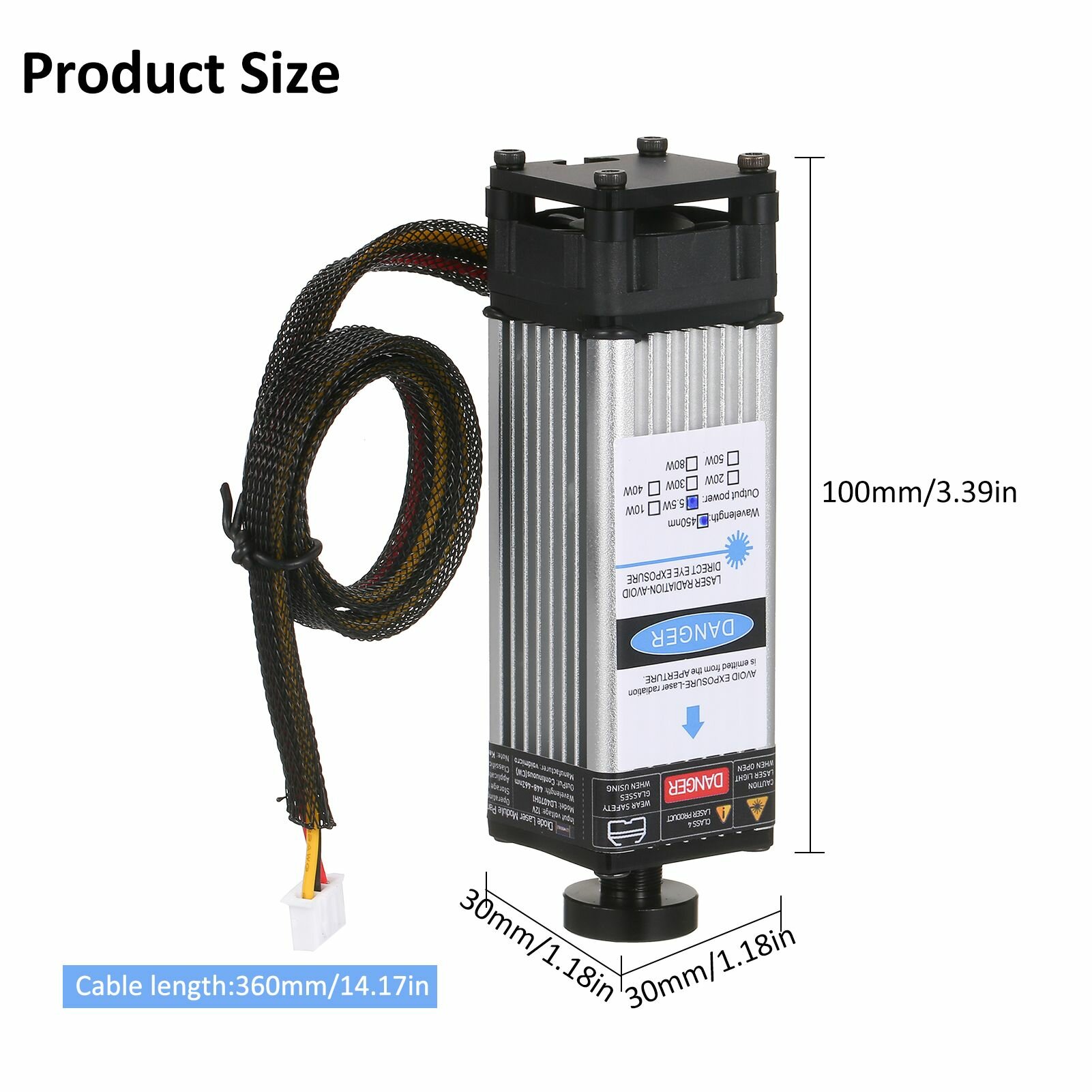 5.5Вт лазерный модуль 450нм с регулируемым фокусом