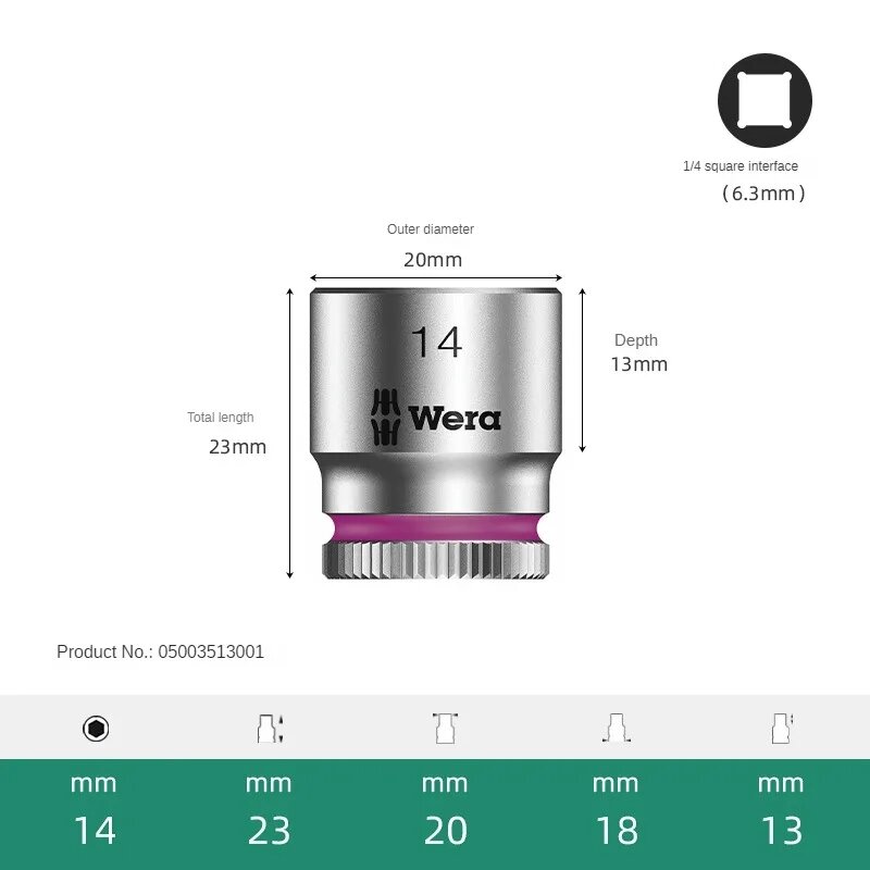 Wera 8790 HMA 1/4' Шестигранный гаечный ключ