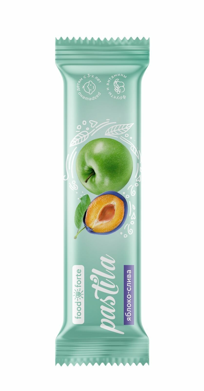 Пастила фруктовая FoodForte, Яблоко и слива, 27 г